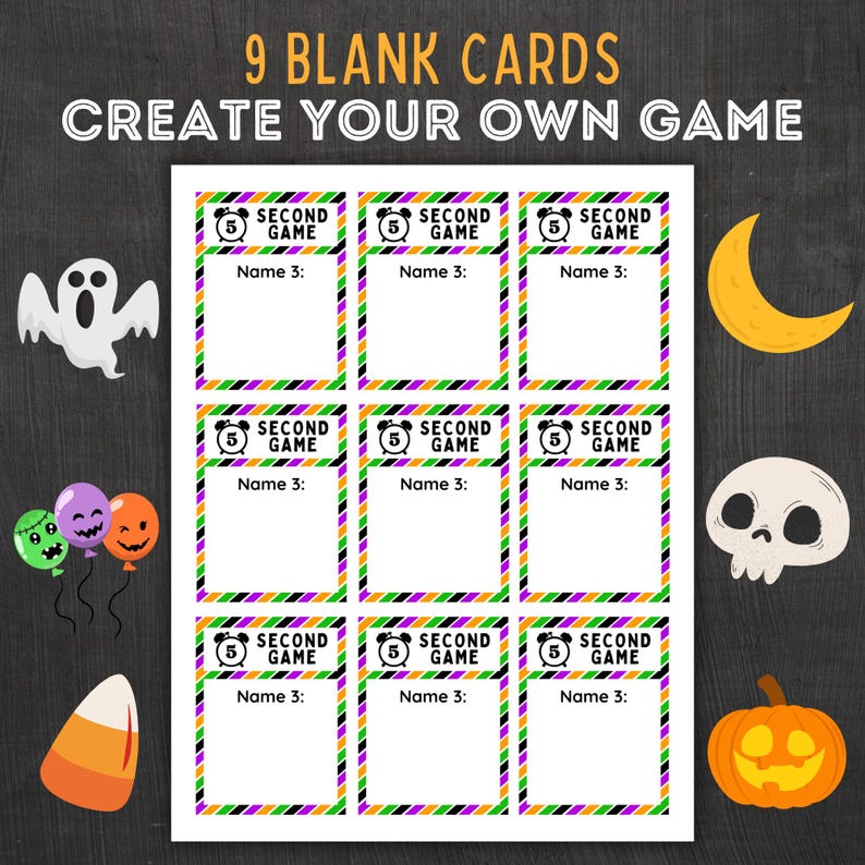 Haloween 5 Second Game,printable Halloween Games for Kids Teens and ...