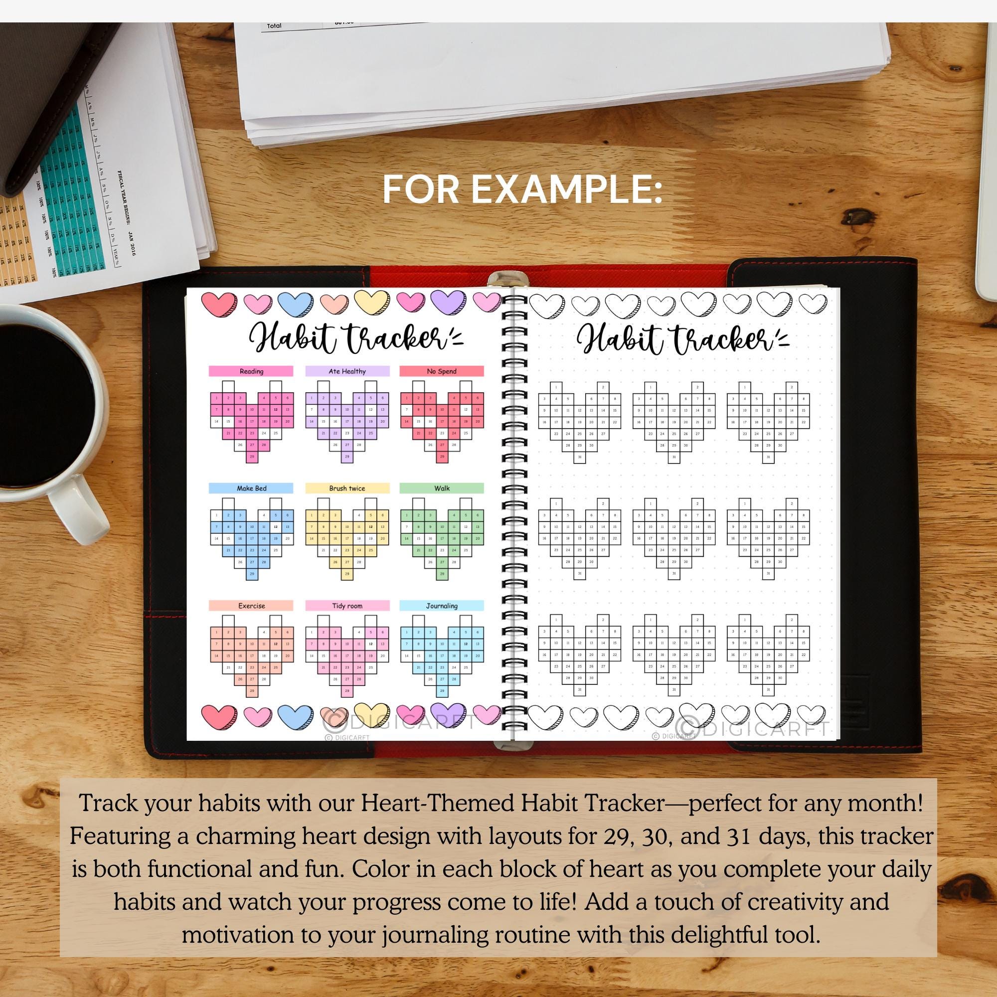 Monthly Habit Tracker Printable,healthy Habit Tracking Cute,habit ...