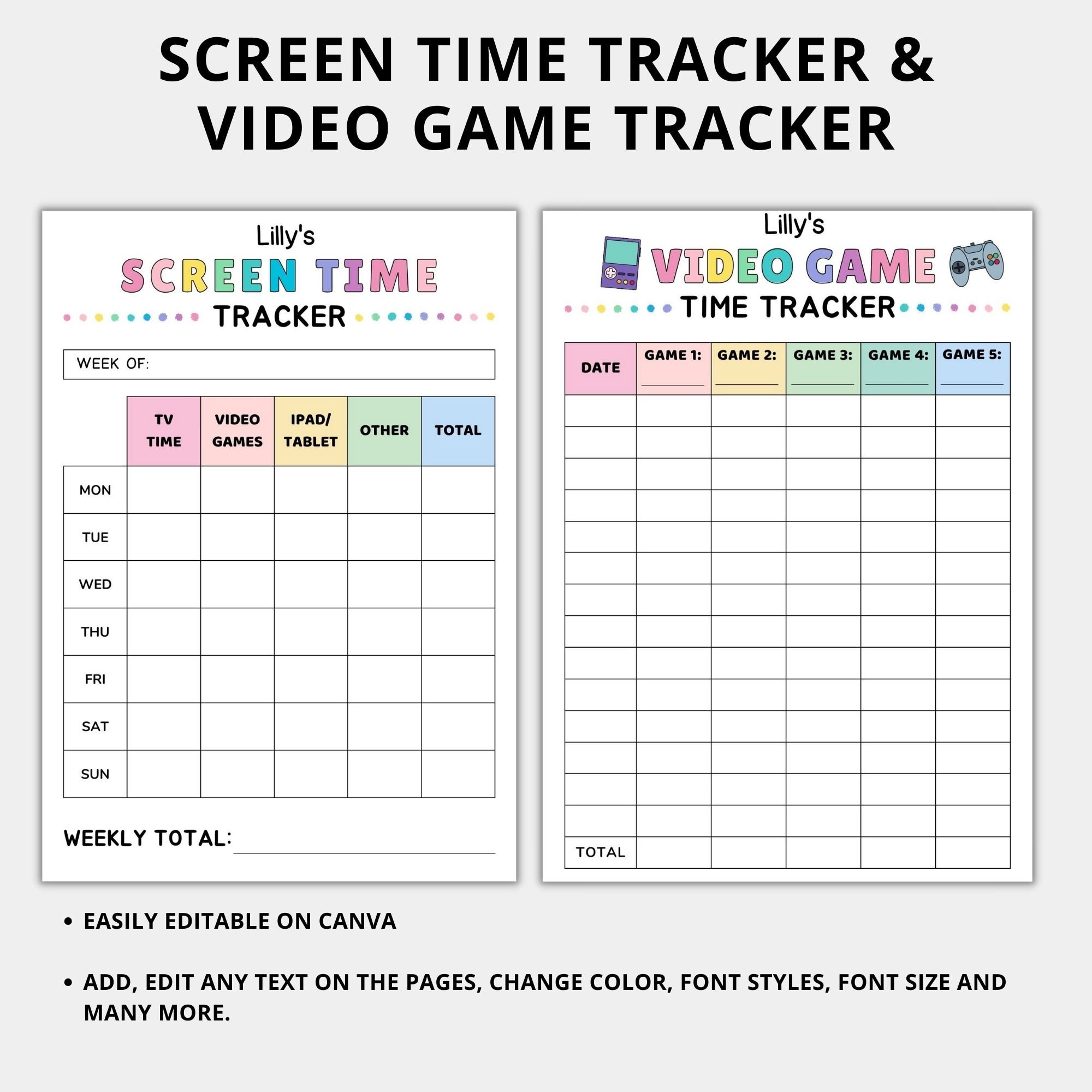 Editable Screen Time Checklist, Screen Time Rules,screen Time Chore ...