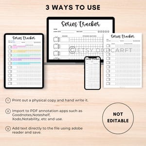 Tv Series Tracker Journal Printable,episodes Watched Tracker,show ...