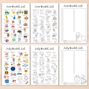 12 Monthly Bucket List Bullet Journal Bundle,monthly to Do List ...