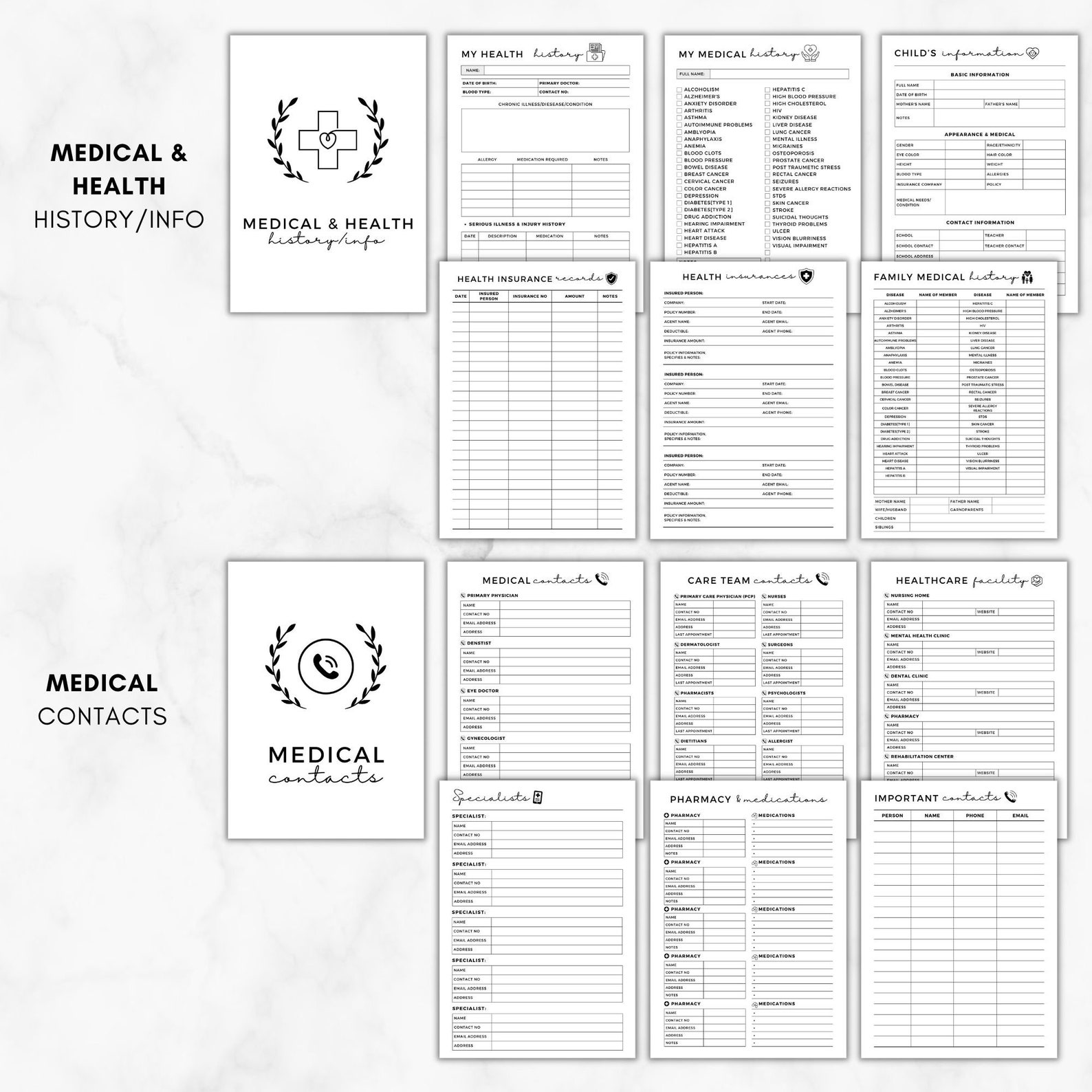 Family Medical Binder Printable,healthcare Planner Printable,medical ...