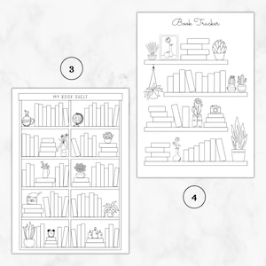 Bookshelf Printable Template,minimal Bujo Bookshelf Tracker Digital ...