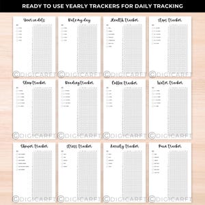 Yearly Trackers Bundle Printable A5,premade Bullett Journal Pages 2025 ...