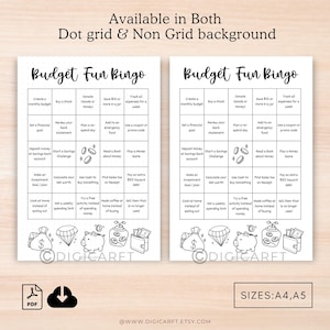 Budget Bingo Game Printable,money Saving Game,finance Bingo Card,budget ...