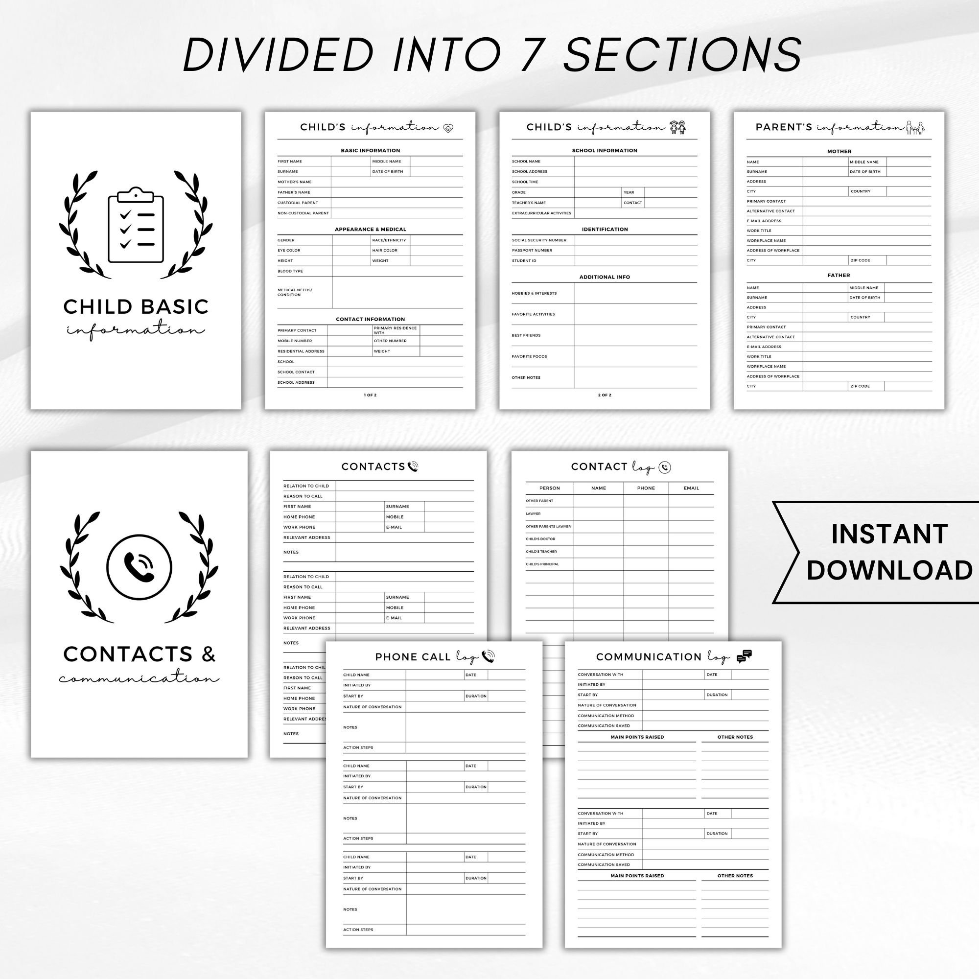 Child Custody Binder,custody Planner Printable,coparenting Calendar ...