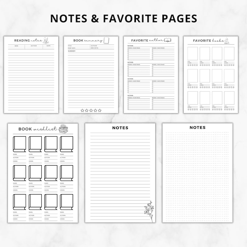 Book Reading Planner Bundle Printablereading Planner - Etsy