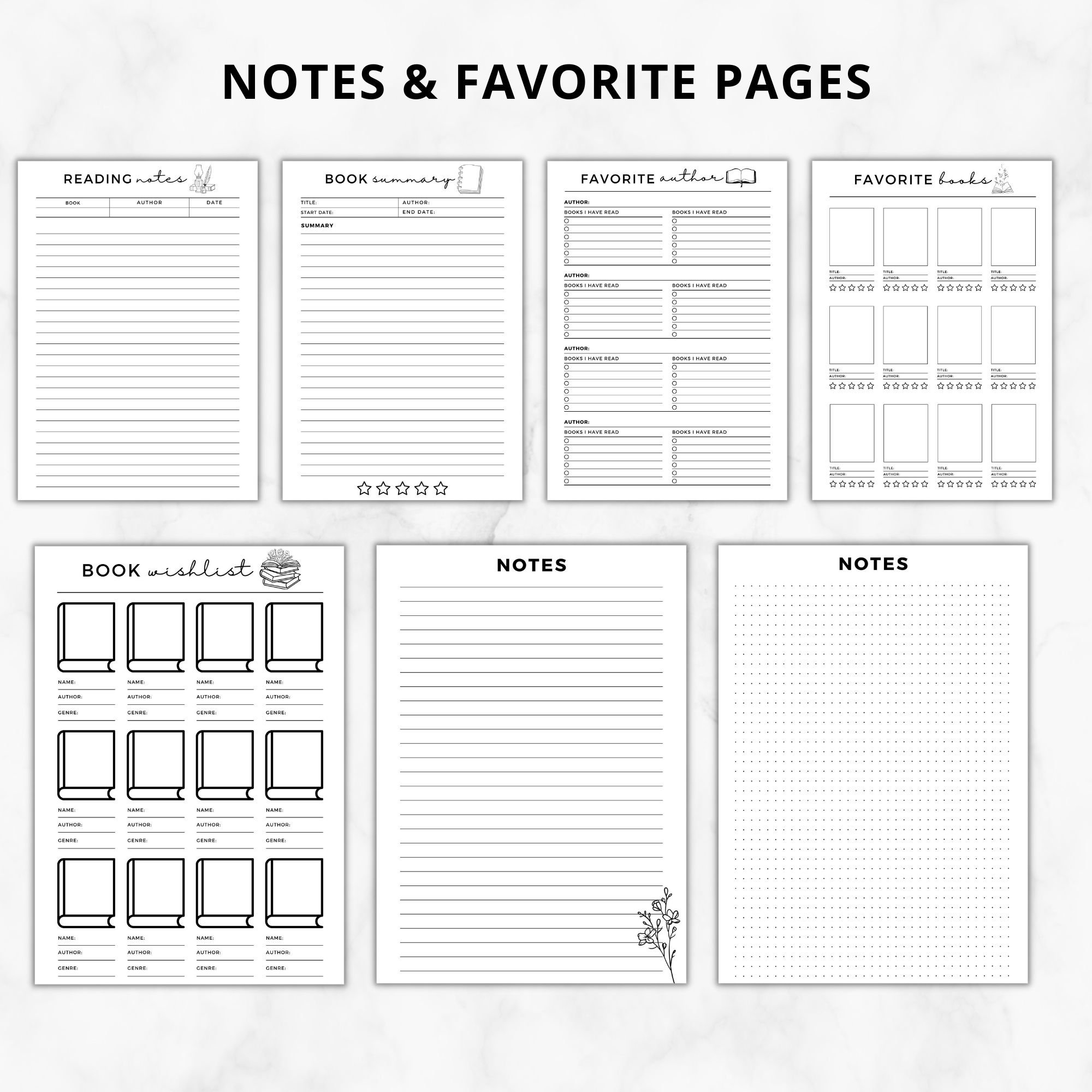 Book Reading Planner Bundle Printablereading Planner - Etsy UK