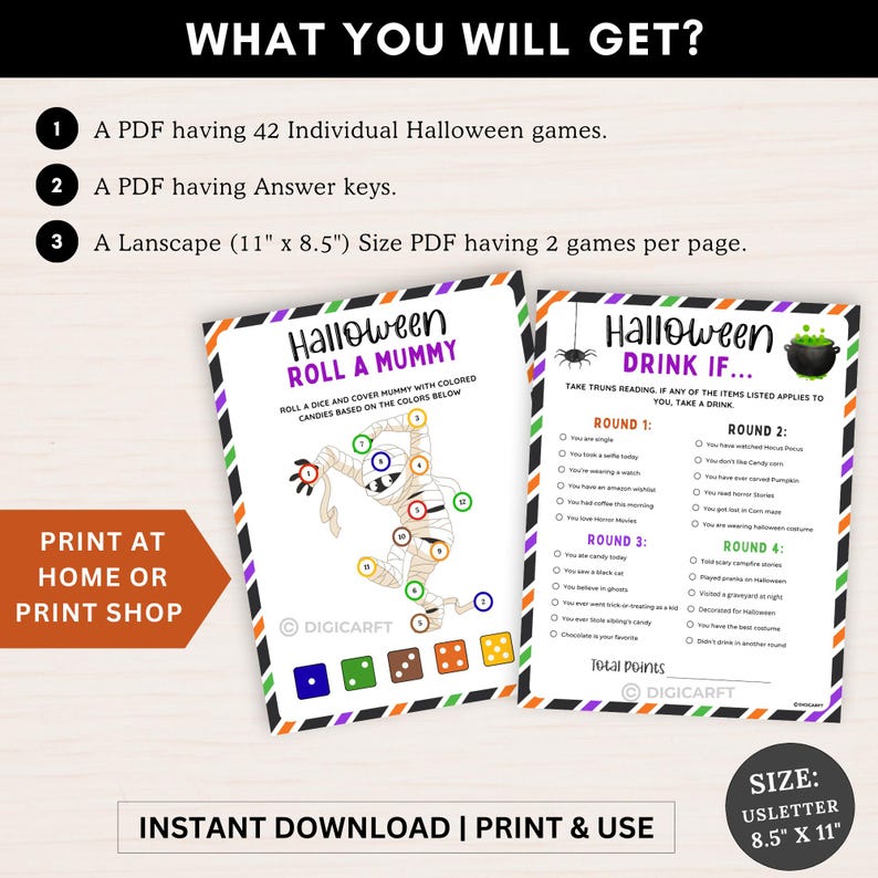 Halloween Games for Kids Adults Digital Download,printable Halloween ...