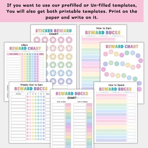 Editable Kids Reward Bucks and Chart,reward Coupons for Kids,mom Bucks ...
