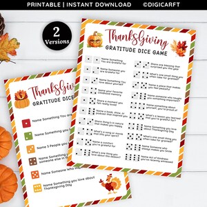 Thanksgiving Gratitude Dice Game,thanksgiving Party Game Kids ...