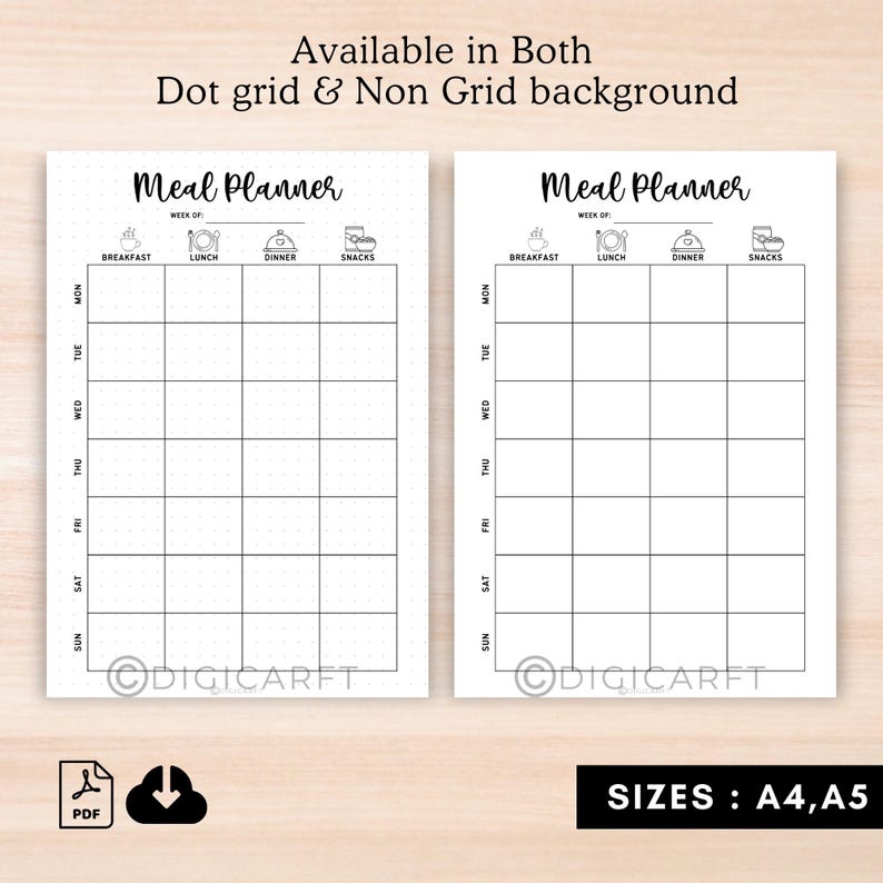 Weekly Meal Planner and Grocery List Template Printable,recipe Page ...