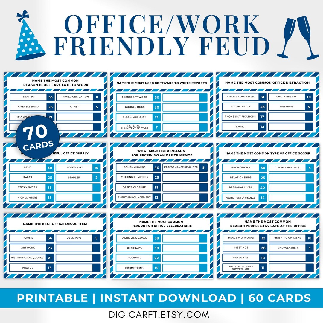 Office Friendly Feud Game,team Feud Game,group Party Games for Office ...