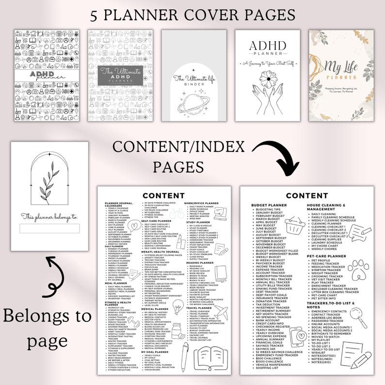 ADHD Planner Bundle for Adults Printable A4,ultimate Life Planner ...