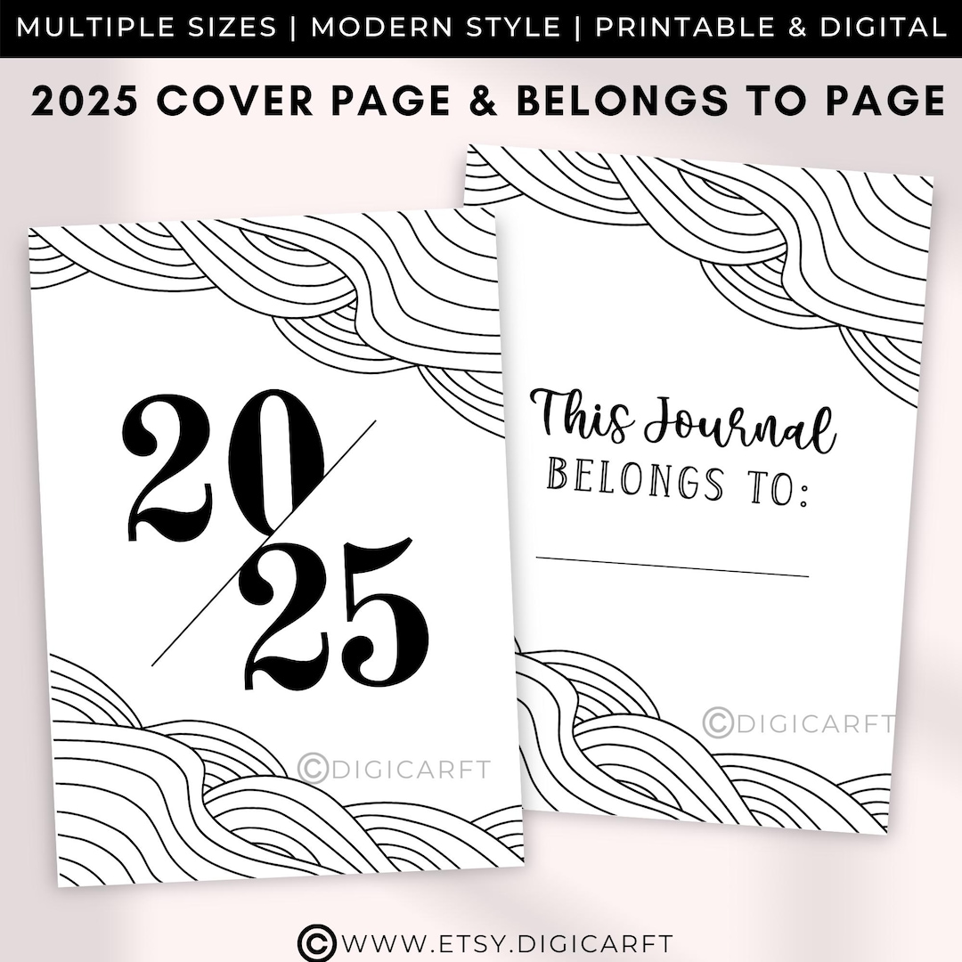 2025 Planner Cover Page Printable,this Journal Belongs to Page,bullett ...