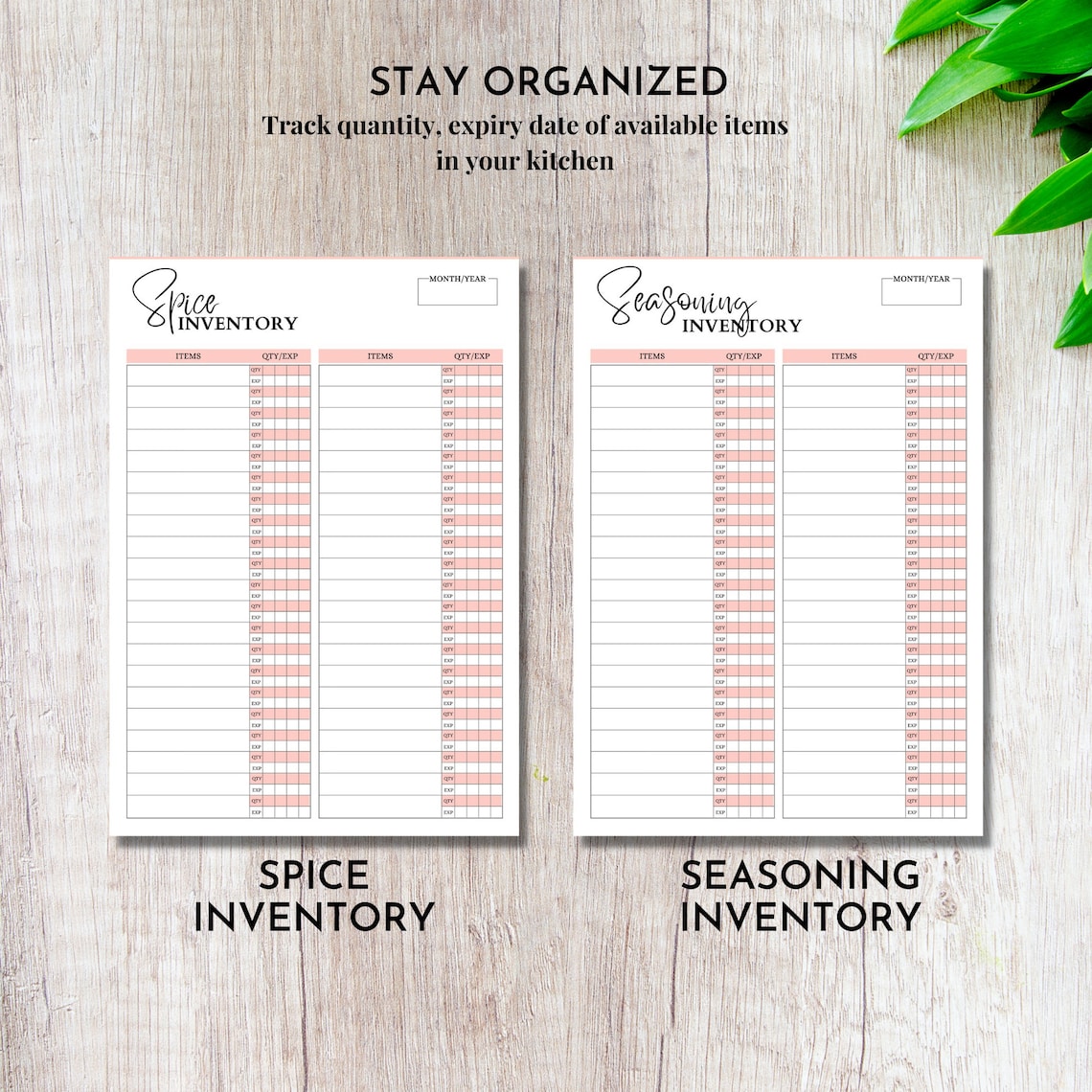 Kitchen Inventory Printable Food Inventory Pantry Inventory - Etsy