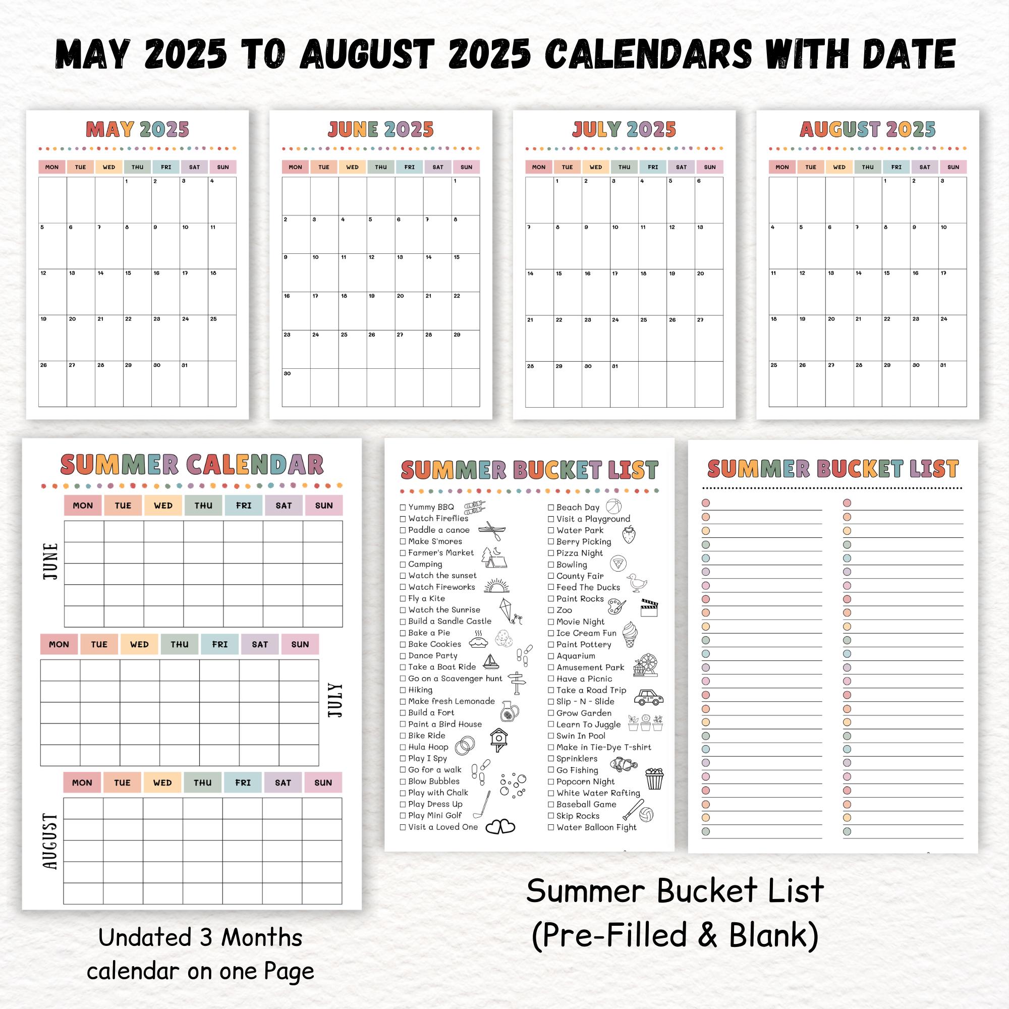 Summer Planner 2025 for Kids Printable,editable Summer Rules Checklist ...