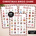 Christmas Bingo Games for Adult,christmas Bingo Cards,holiday Bingo ...