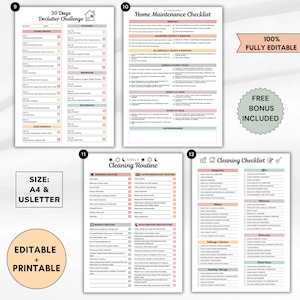 Ultimate Cleaning Schedule Bundle Editable,cleaning Planner Bundle A4 ...
