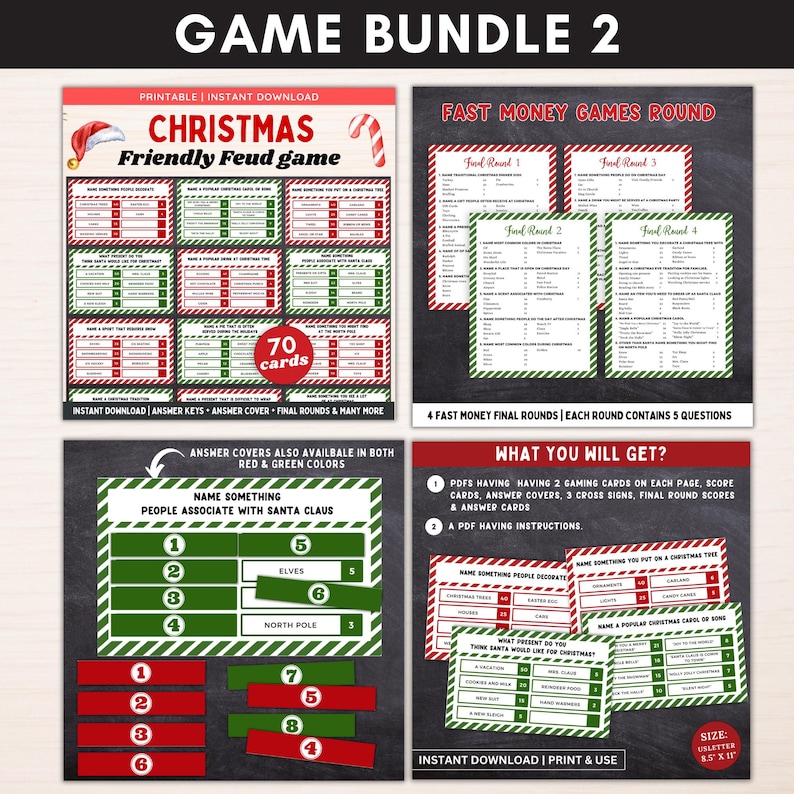 Christmas Mega Game Bundle,printable Christmas Games for Kids,family ...