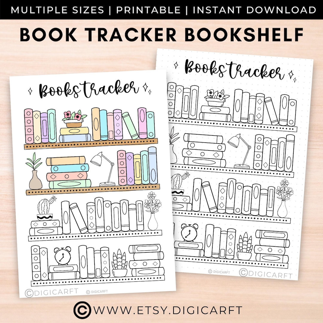 Bookshelf Reading Tracker Log Printable,bookshelf Printable Template,a5 ...