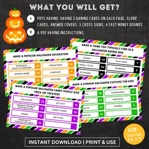 Halloween Friendly Feud Game Printable,family Feud Game,office Party ...