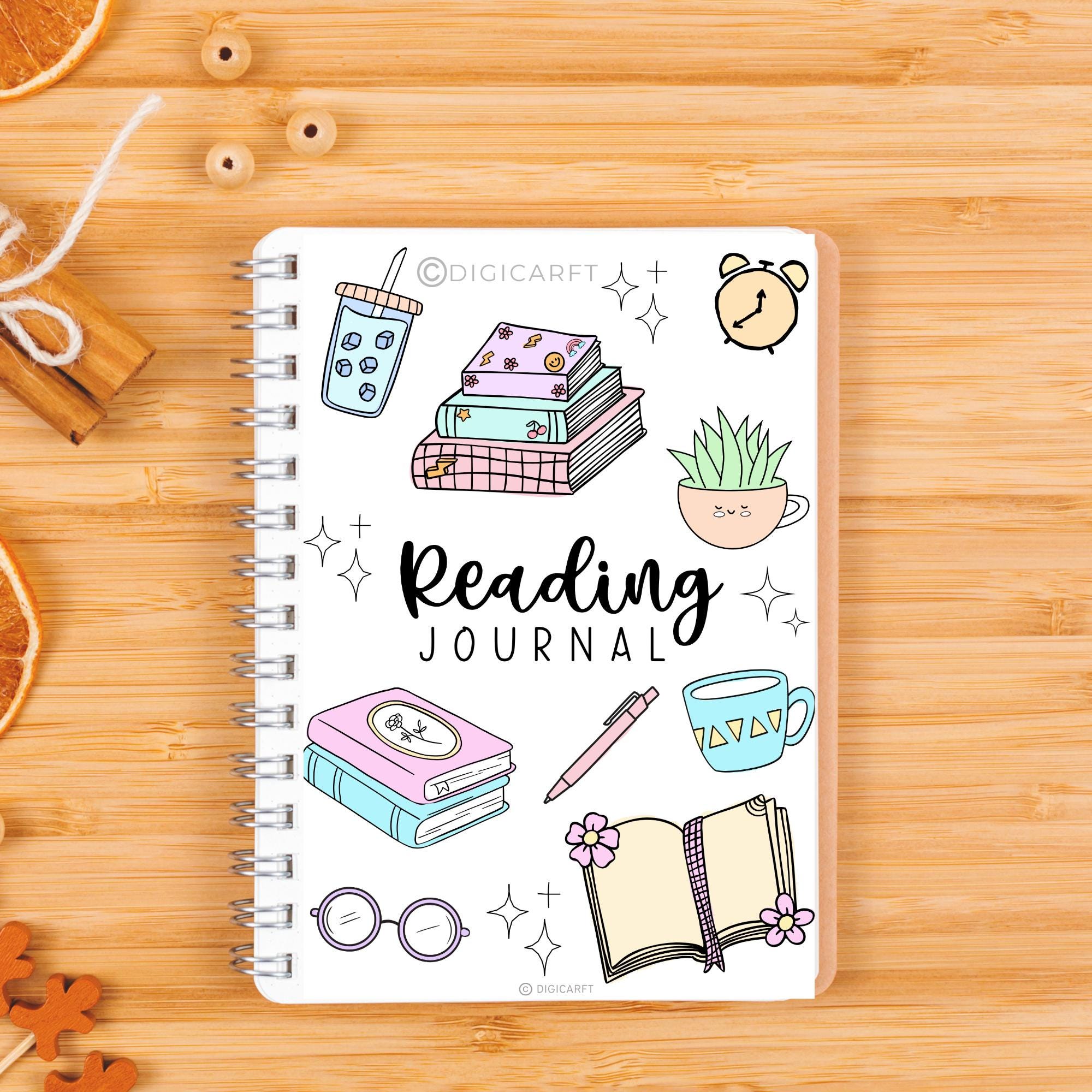 Reading Journal Cover Page Printable,book Planner Title Coloring Page ...