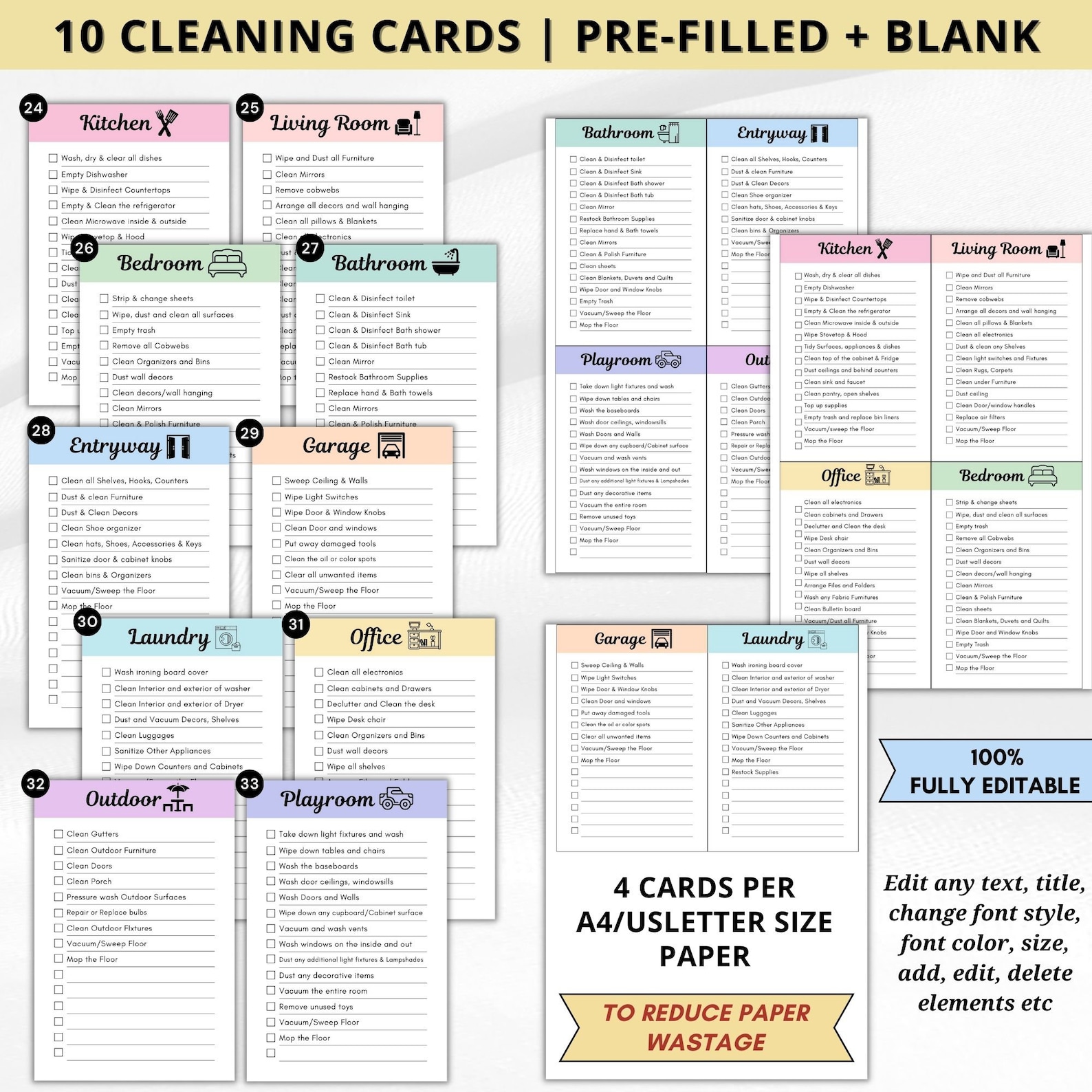 Ultimate Cleaning Schedule Bundle Editable,cleaning Planner Bundle A4 ...