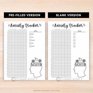 Anxiety Tracker Journal Page Printable,stress Mental Health Yearly ...