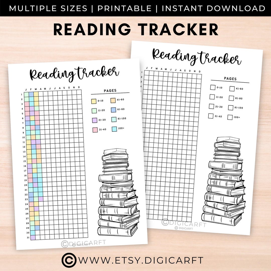 Yearly Reading Log: A4 A5 Printable Book Tracker (PDF) - Etsy
