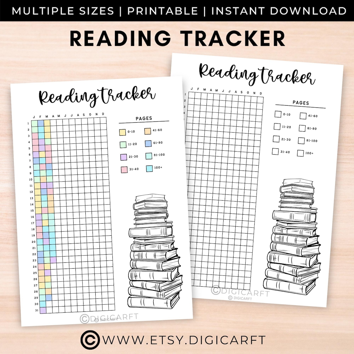 Yearly Reading Log: A4 A5 Printable Book Tracker (PDF) - Etsy