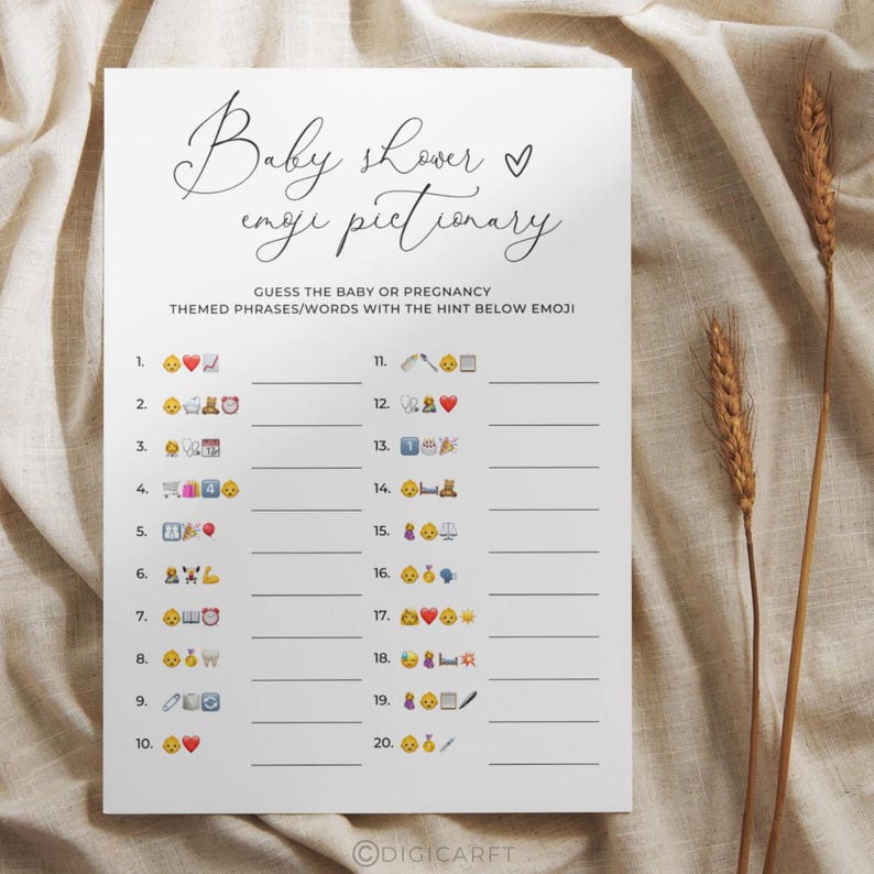 Baby Shower Emoji Game Printable,baby Shower Emoji Pictionary Game With ...