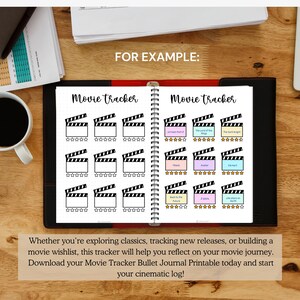 Movie Tracker Sheet Printable,a5 Bullet Journals Pages,movie Journal ...