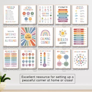 Calm Down Corner Poster Decor for Kids Room Boho,emotion Calming Place ...