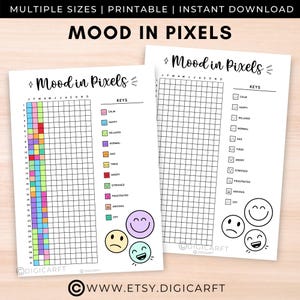 Mood in Pixels,yearly Mood Tracker Journal Printable,emotion Tracker ...