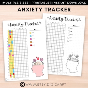 Anxiety Tracker Journal Page Printable,stress Mental Health Yearly ...