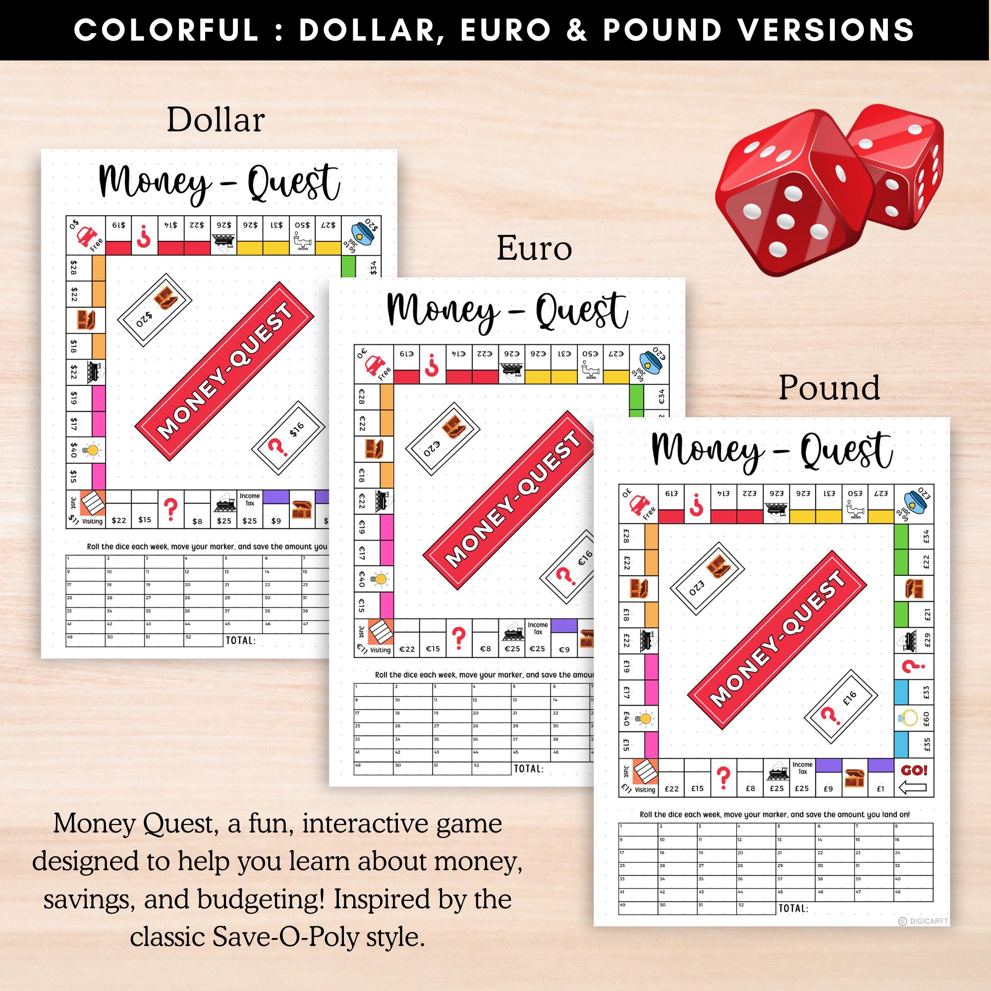 Saveopoly Savings Challenge Printable,saveopoly A5 Journal Inspired ...