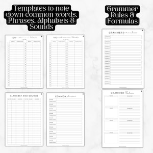 Language Learning Planner Printable,language Study Notebook,vocabulary ...