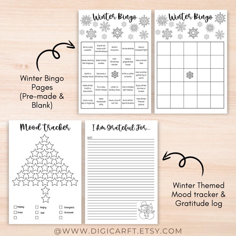 Winter Journal Bundle Printable,winter Planner Kit,winter Bucket List ...