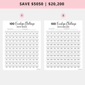 100 Envelope Challenge Kit,100 Envelope Challenge 50000,100 Envelope ...