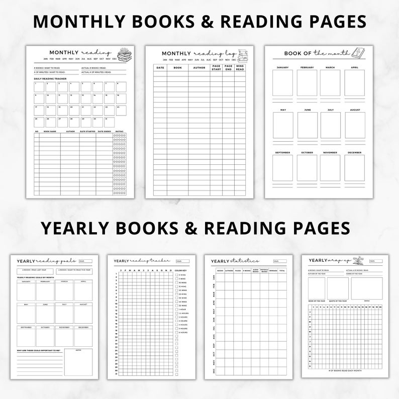 Book Reading Planner Bundle Printablereading Planner - Etsy