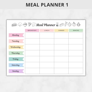 Weekly Meal Planner and Shopping List Printable,meal Prep and Grocery ...