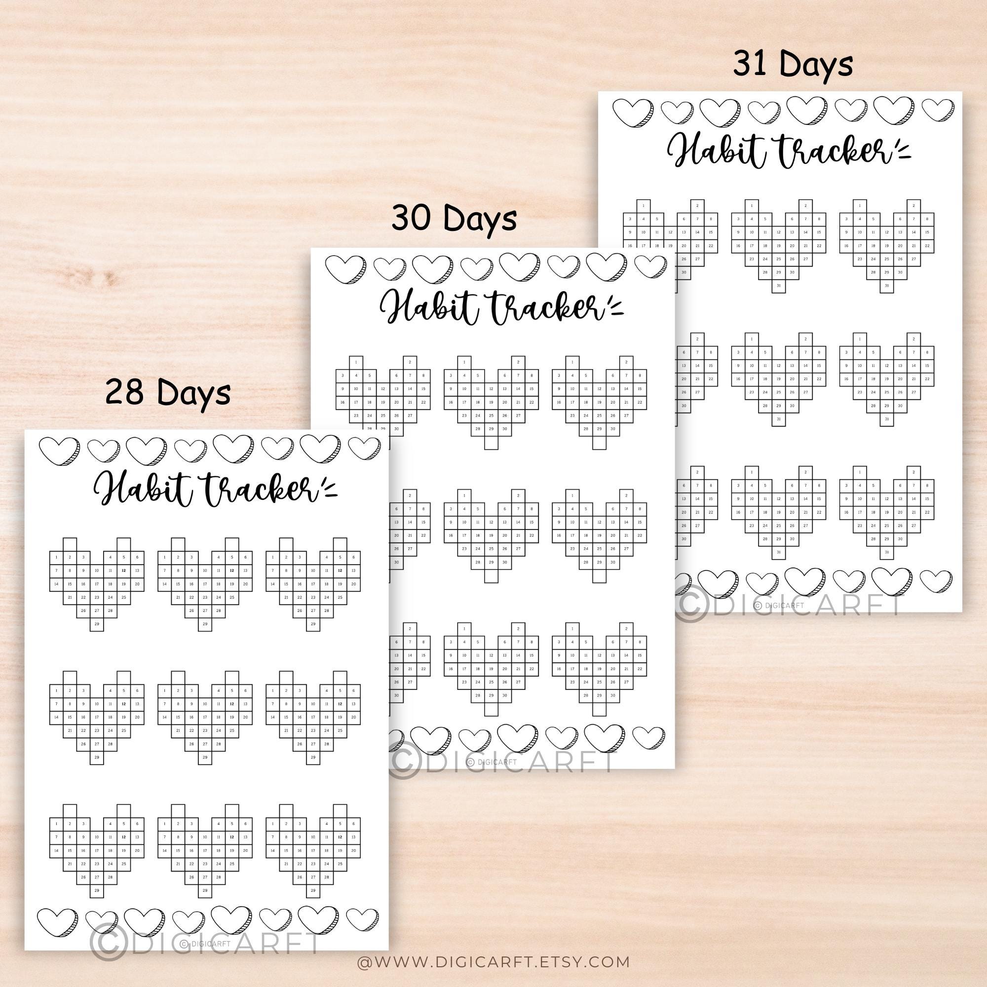 Monthly Habit Tracker Printable,healthy Habit Tracking Cute,habit ...