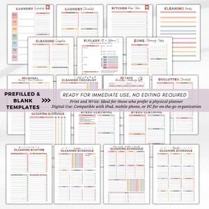 ADHD Cleaning Planner Bundle Pdf Editable Canva,home Cleaning Schedule ...