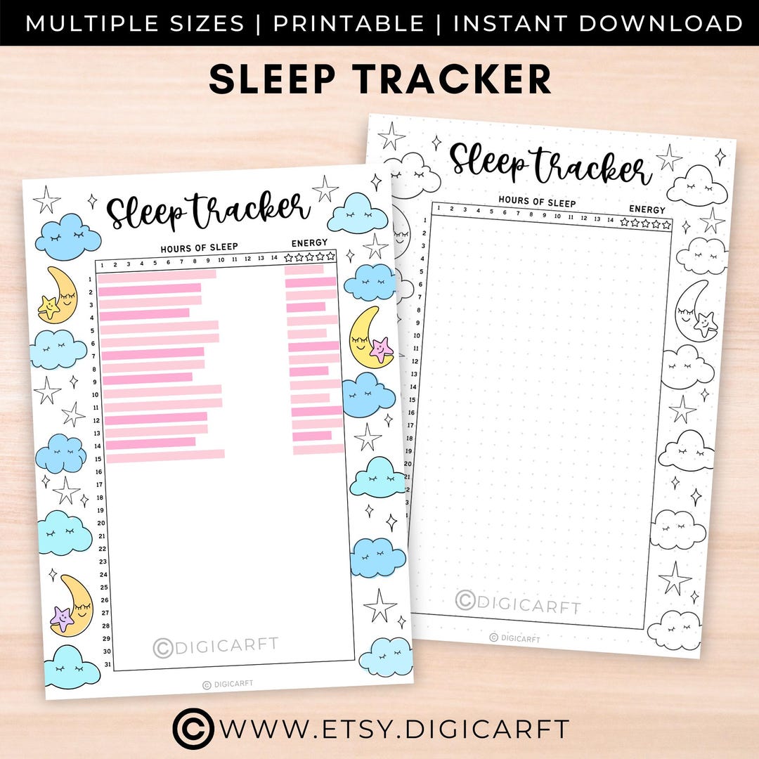 Monthly Sleep Tracker Printable,a5 Bullett Journal Page,sleep Quality ...