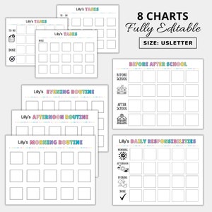 Daily Routine Cards for Kids Editable,printable Kids Morning Evening ...