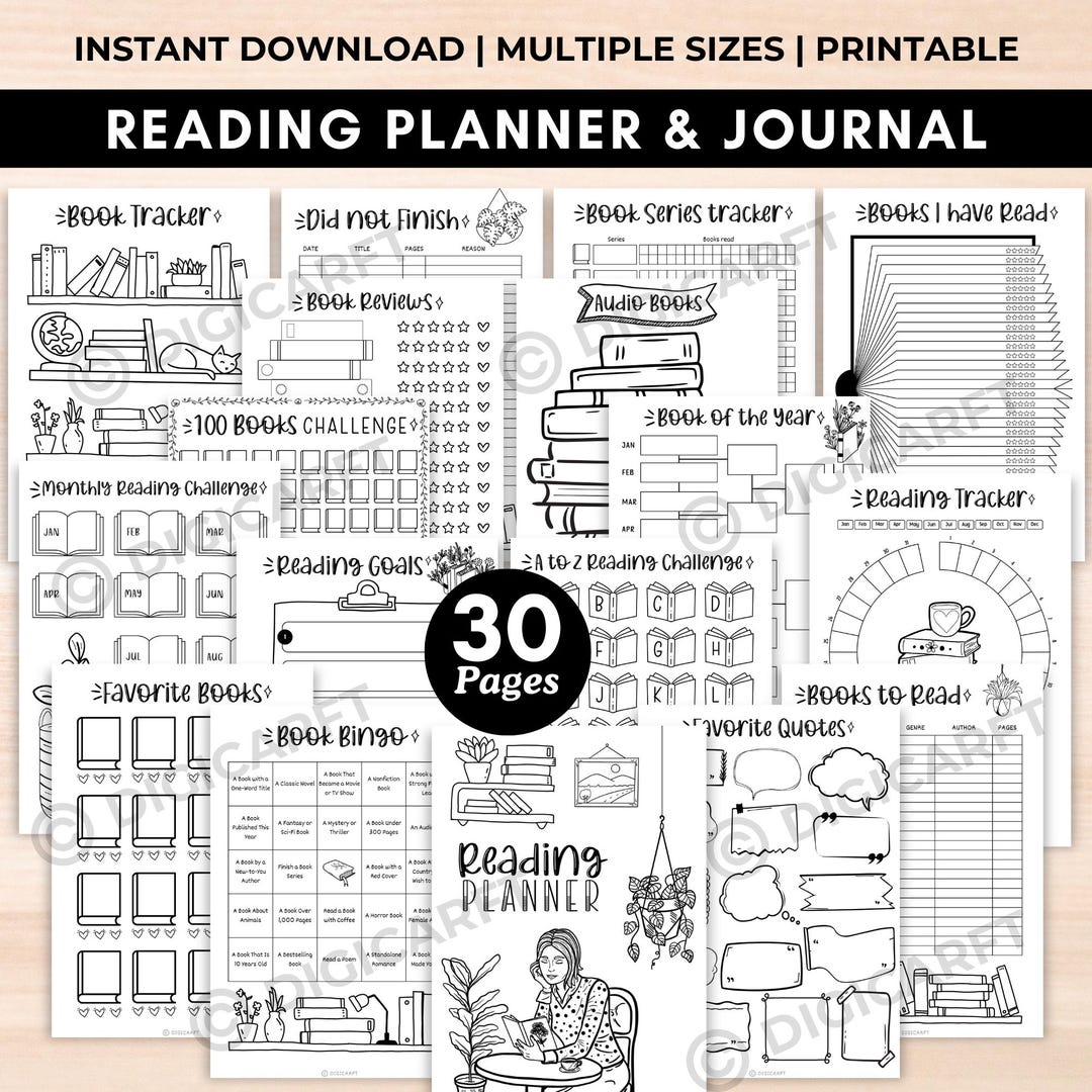 Reading Planner Bundle,book Reading Journal,yearly Reading Tracker Log ...
