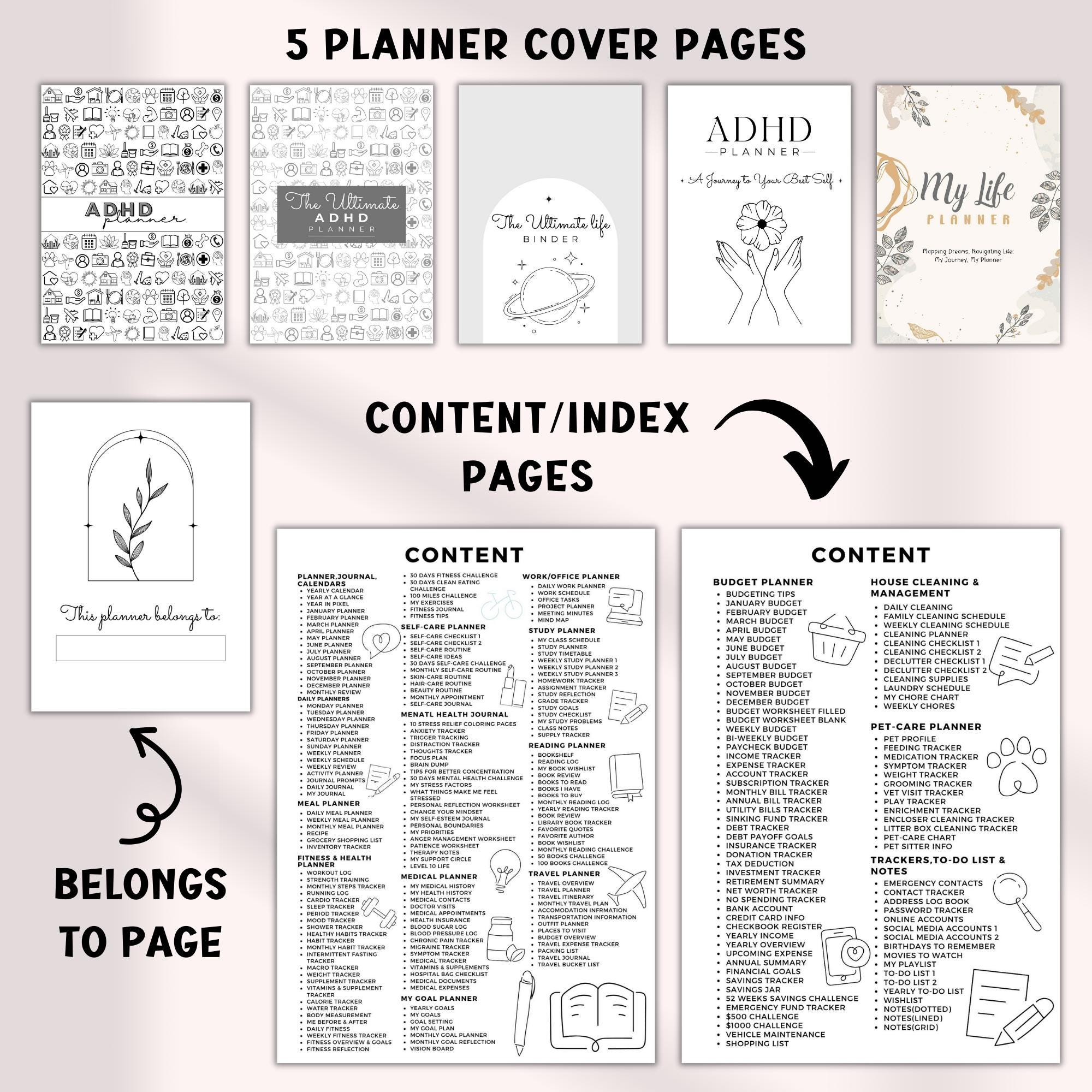 ADHD Planner Bundle for Adults,ultimate Life Planner Binder ...