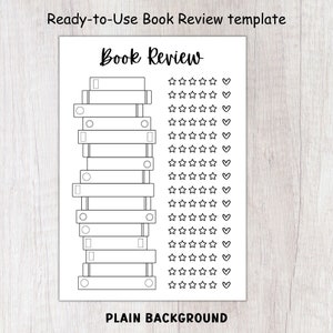 Book Review Template Printable,a5 Journal Reading Review Page,reading ...