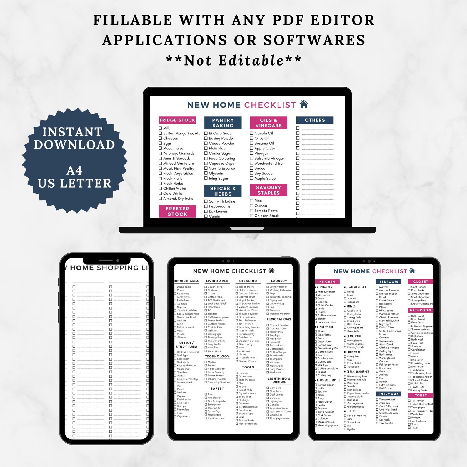 New Home Essentials Checklist New Home Checklist - Etsy